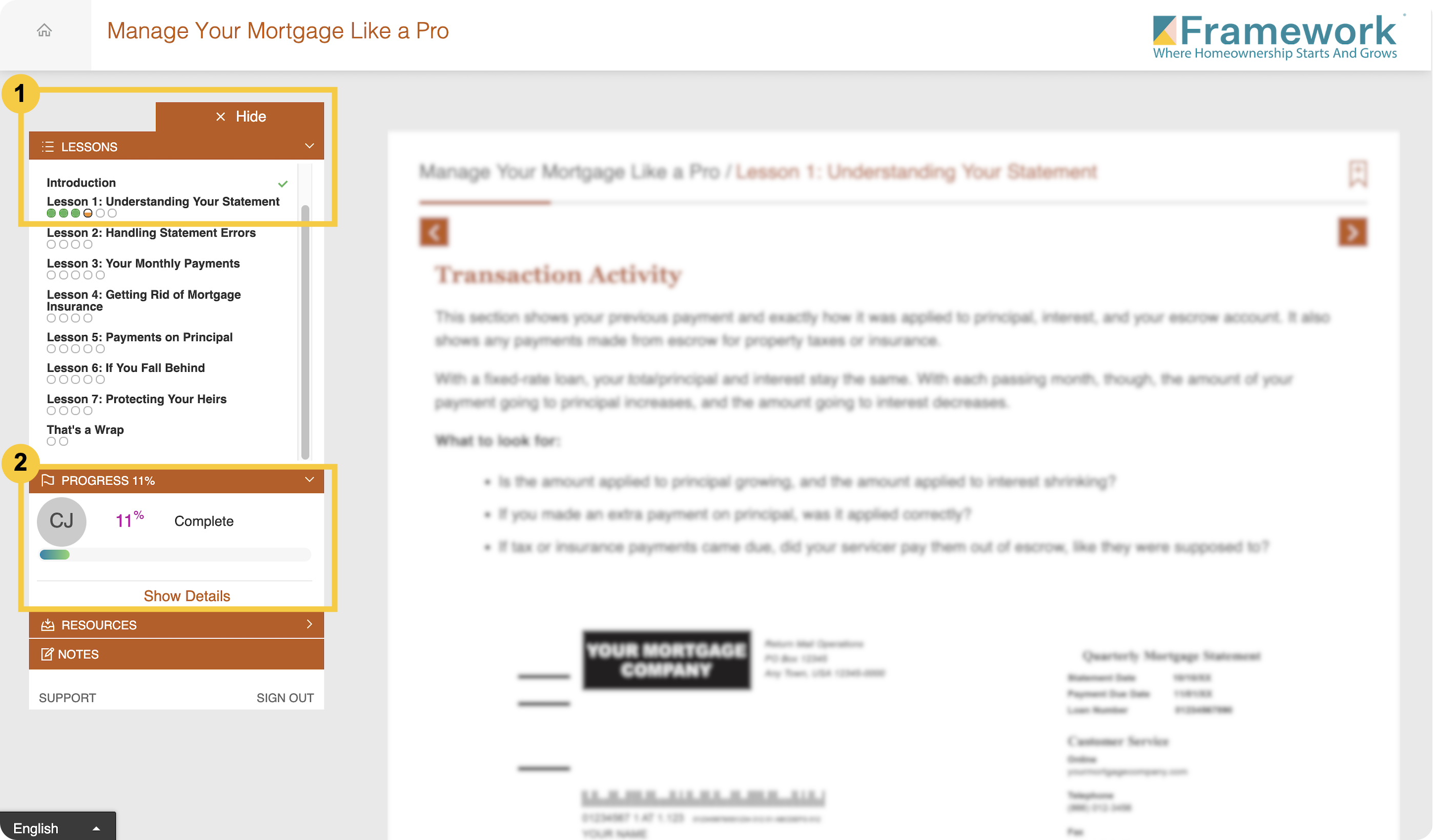 How do I track my lesson progress? – Framework Support